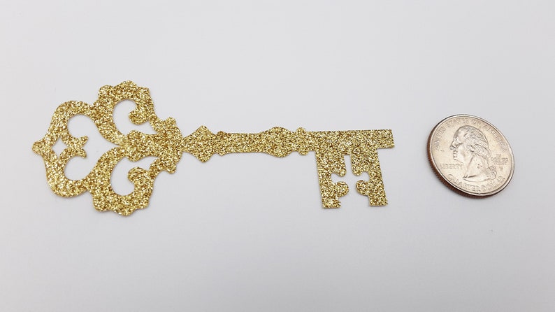 Glitter Key Die Cut 12 Count Gold Key Gold Key Die Cuts - Etsy