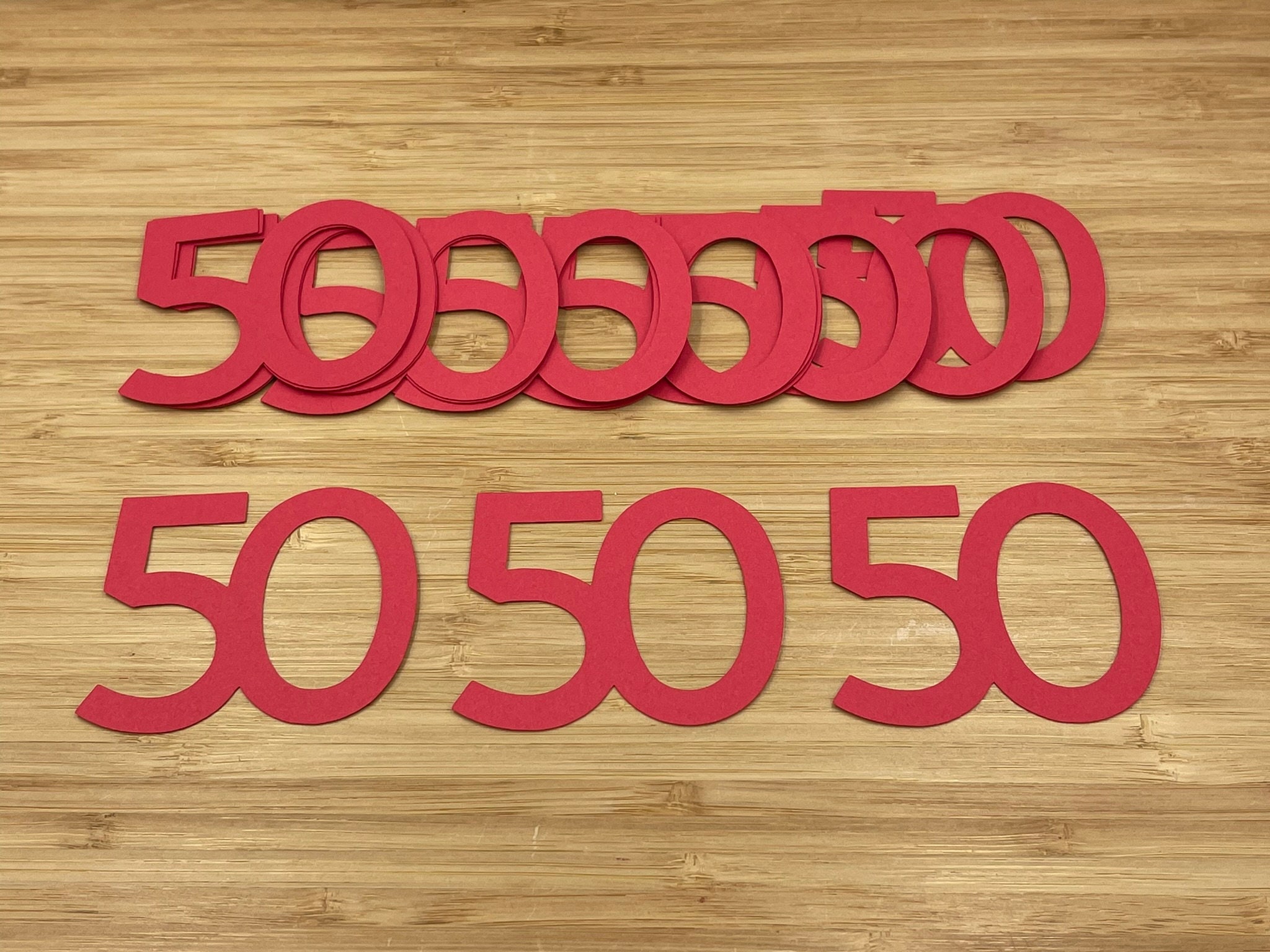 Number 50 Die Cuts 25 Pieces Number 50 Cut Outs Number Die | Etsy