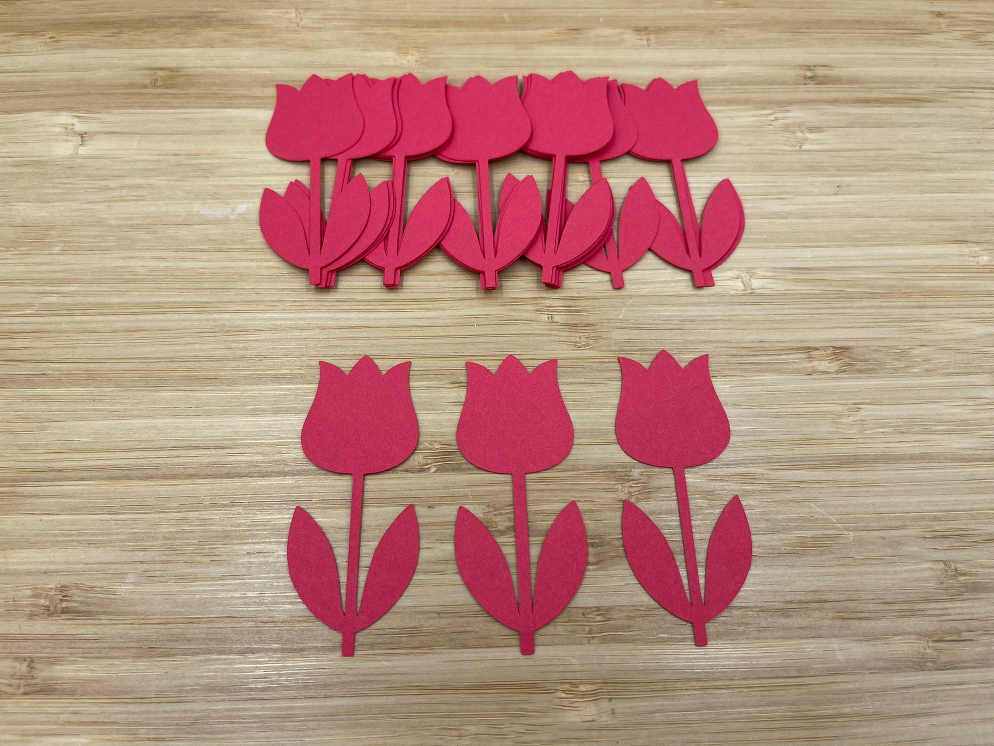 Tulip Die Cuts 25 Pieces Tulip Cut Outs Red Tulip Die Cuts - Etsy