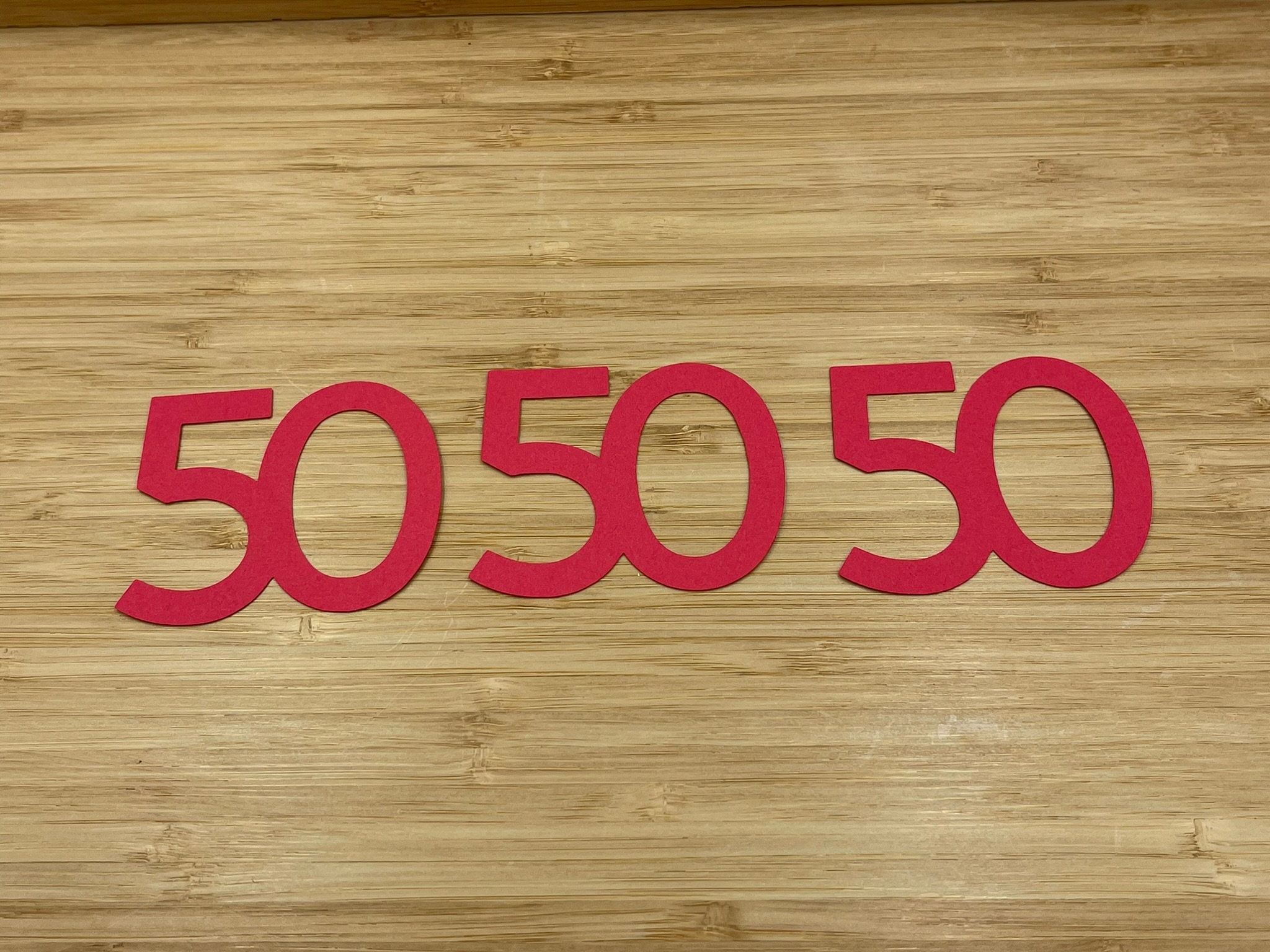 Number 50 Die Cuts 25 Pieces Number 50 Cut Outs Number Die | Etsy