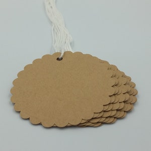 Circle Scallop Tags, 50 Tags, String Included, Product Tags, Jewelry ...