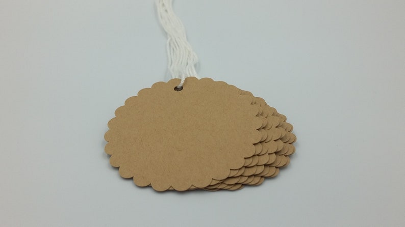 Circle Scallop Tags, 50 Tags, String Included, Product Tags, Jewelry ...