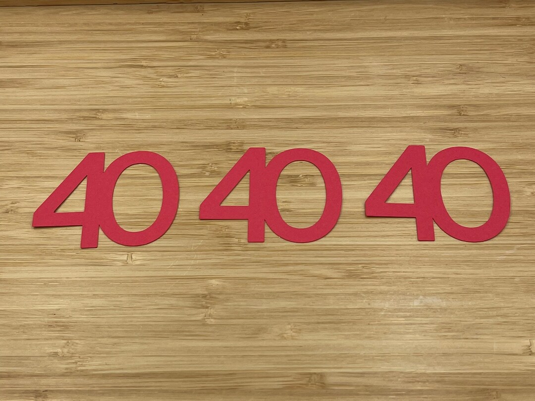 Number 40 Die Cuts, 25 Pieces, Number 40 Cut Outs, Number Die Cuts ...