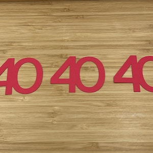 Number 40 Die Cuts, 25 Pieces, Number 40 Cut Outs, Number Die Cuts ...
