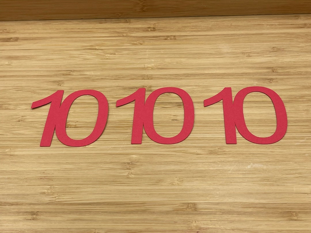 Number 10 Die Cuts, 25 Pieces, Number 10 Cut Outs, Number Die Cuts ...