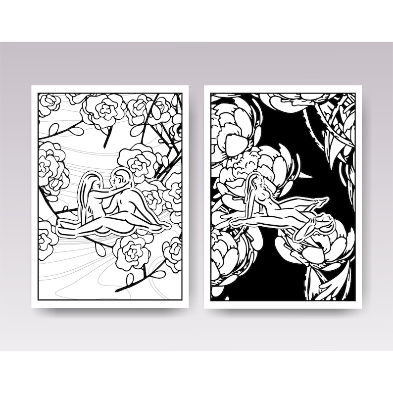 Sex Adult Coloring Book Pdf Download 27 Erotic Adult Coloring Etsy