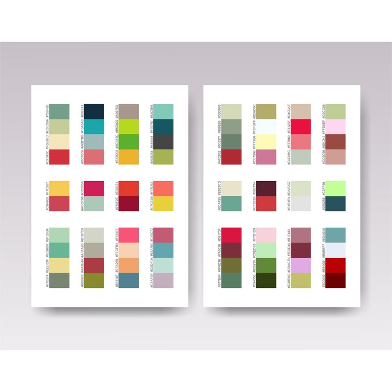200 Color Combinations Book PDF Color Schemes Printable | Etsy