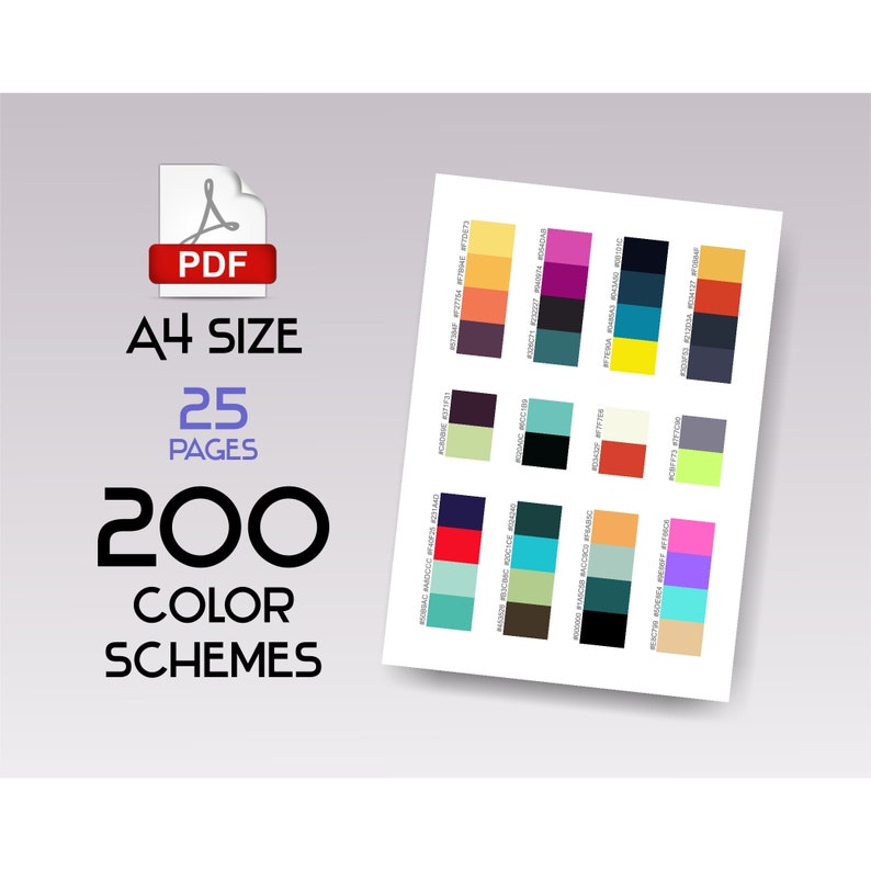 200 Color Combinations Book PDF Color Schemes Printable | Etsy