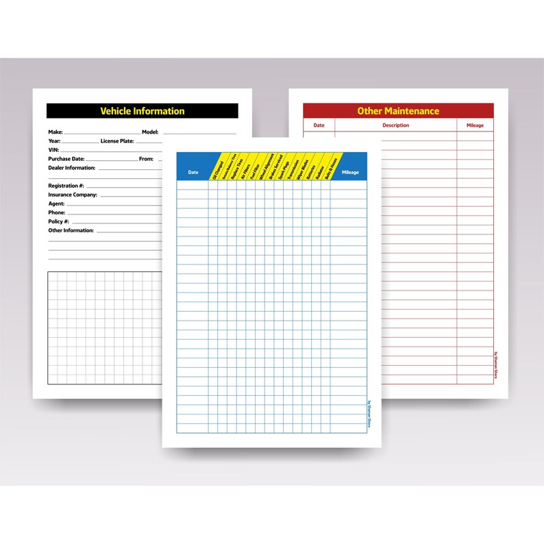 Vehicle Service Log Book Excel Templates