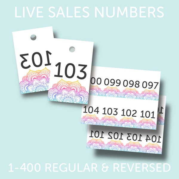 Numbers for Live Sales - Etsy