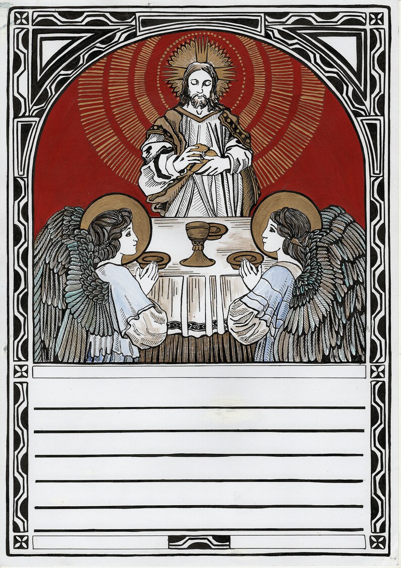 Primera Comunión y Certificado de Confirmación pintado a - Etsy México