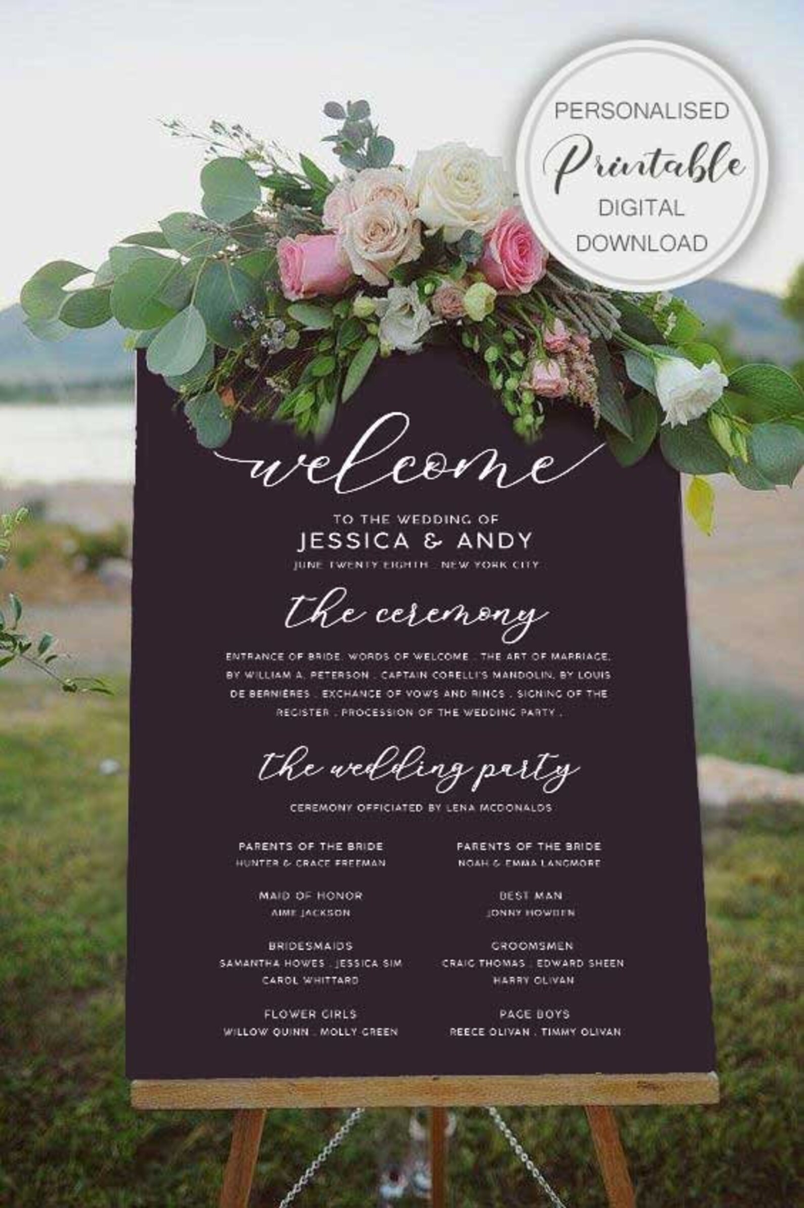 PERSONALISED Order of Service Welcome Sign Welcome to Our | Etsy UK