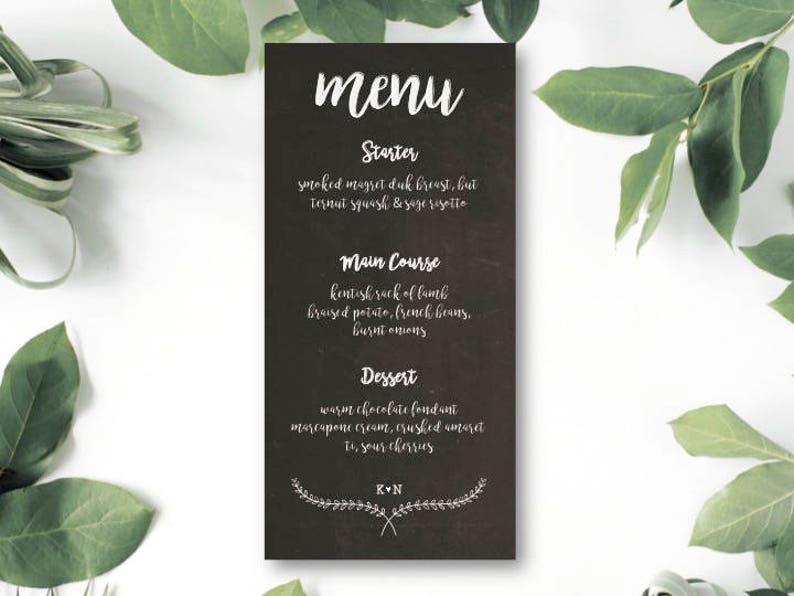 Personalised Wedding Menu Digital Design - Etsy