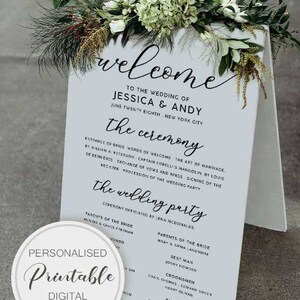 PERSONALISED Order of Service Welcome Sign Welcome to Our - Etsy UK