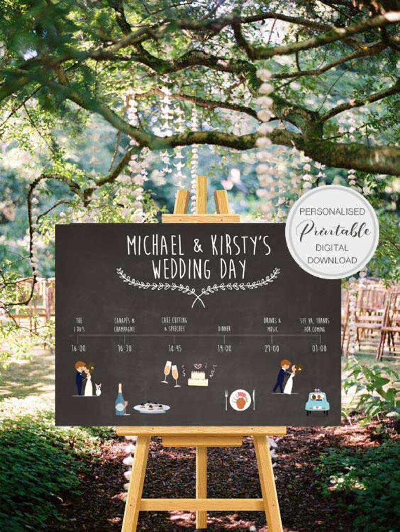 BESPOKE Wedding Timeline Digital File Wedding Sign Order - Etsy
