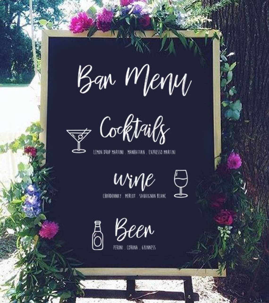PERSONALISED Bar Menu Wedding Sign, Drinks Menu Sign, Printable Wedding ...