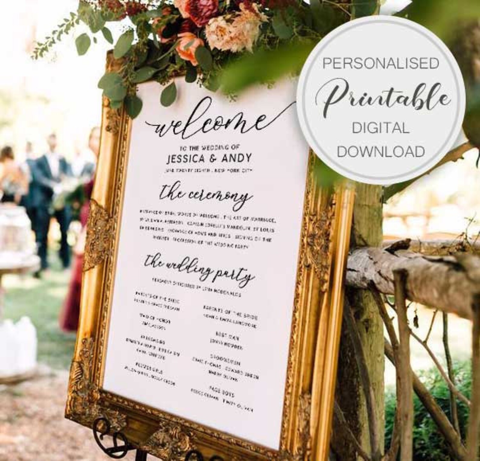 PERSONALISED Order of Service Welcome Sign Welcome to Our | Etsy UK