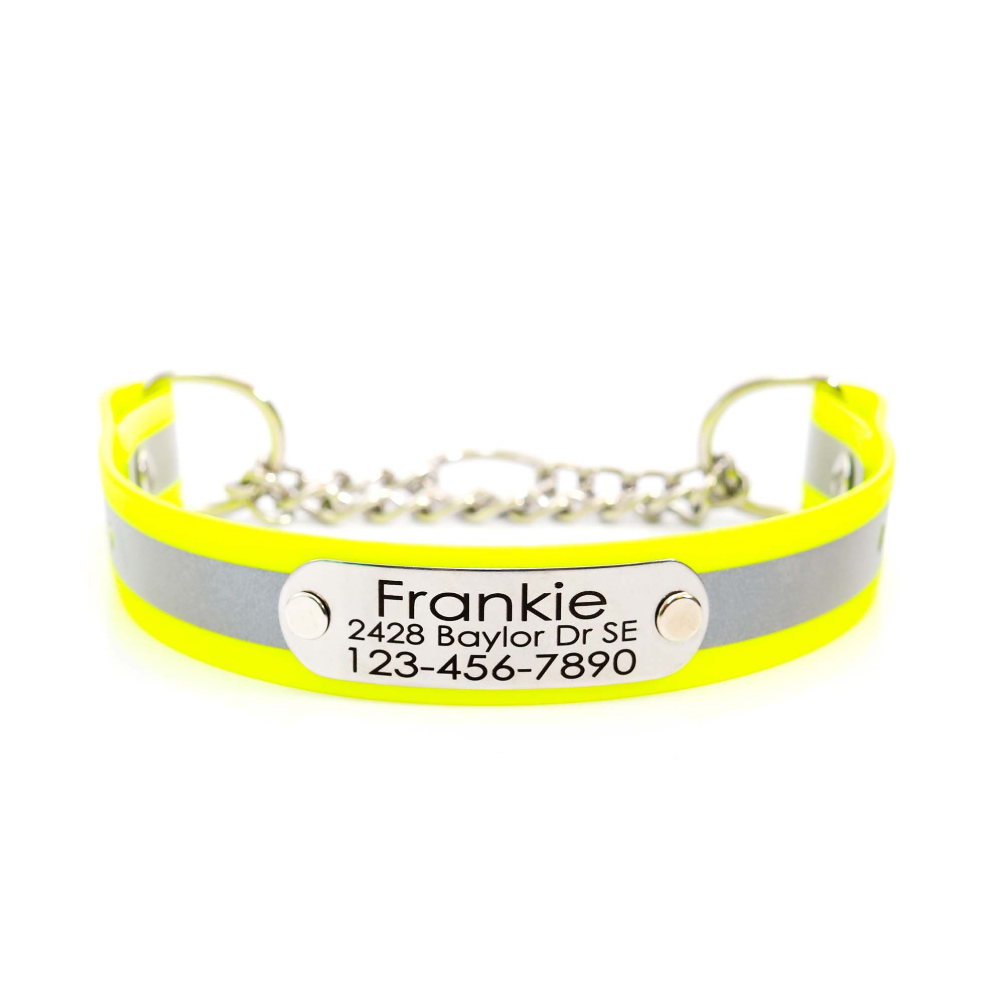 Personalized Neon Yellow Matte Reflective Martingale Collar W - Etsy