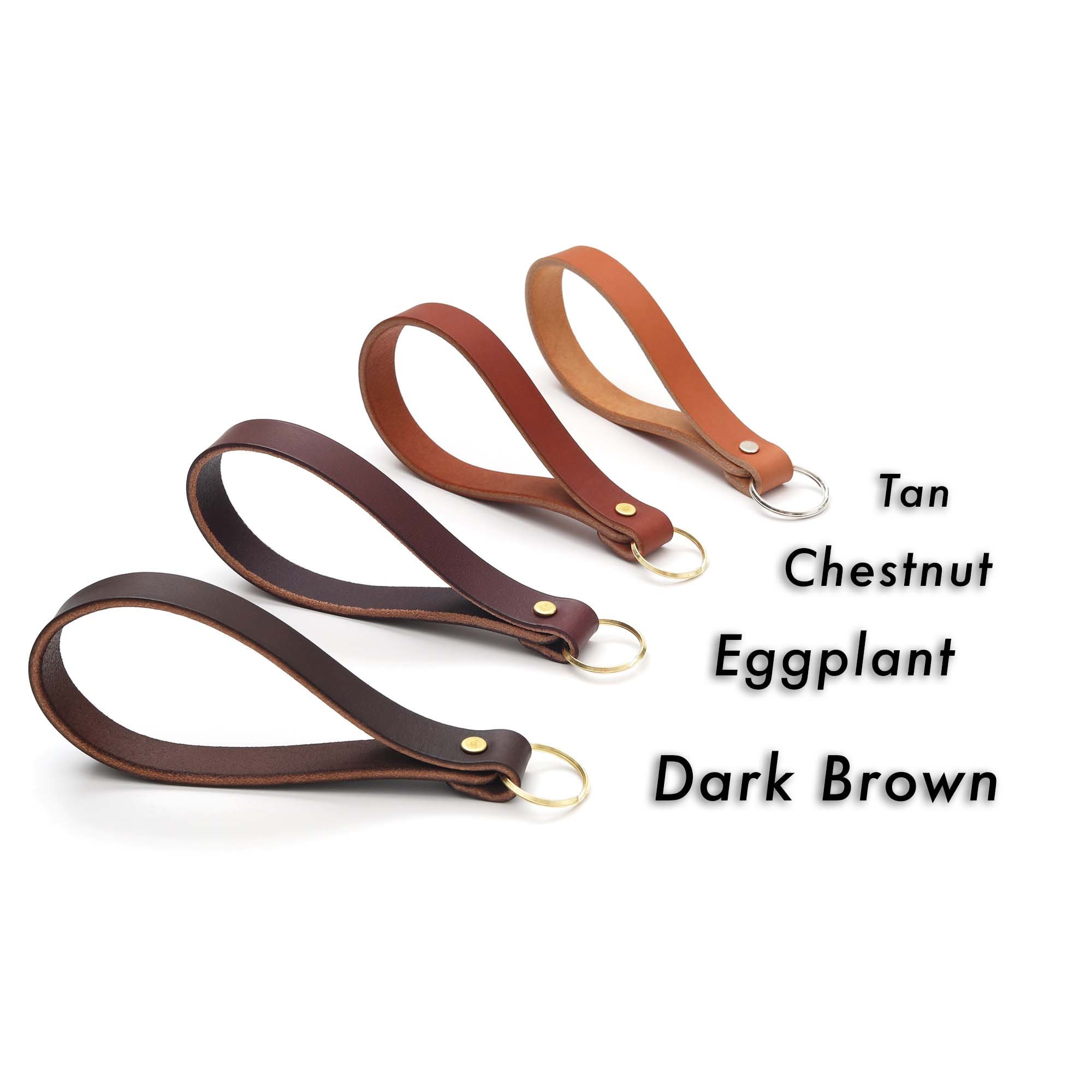 Leather Key Fob W Optional Lobster Clip Full Grain Leather - Etsy