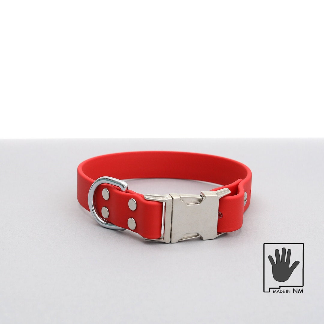 Red Waterproof Quick Release Collar Biothane Dog Collar Stink Proof ...