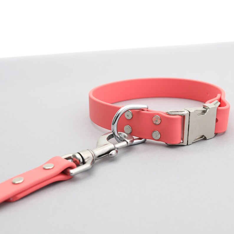 Personalized Waterproof Quick Release Dog Collar in Coral Pink - Etsy