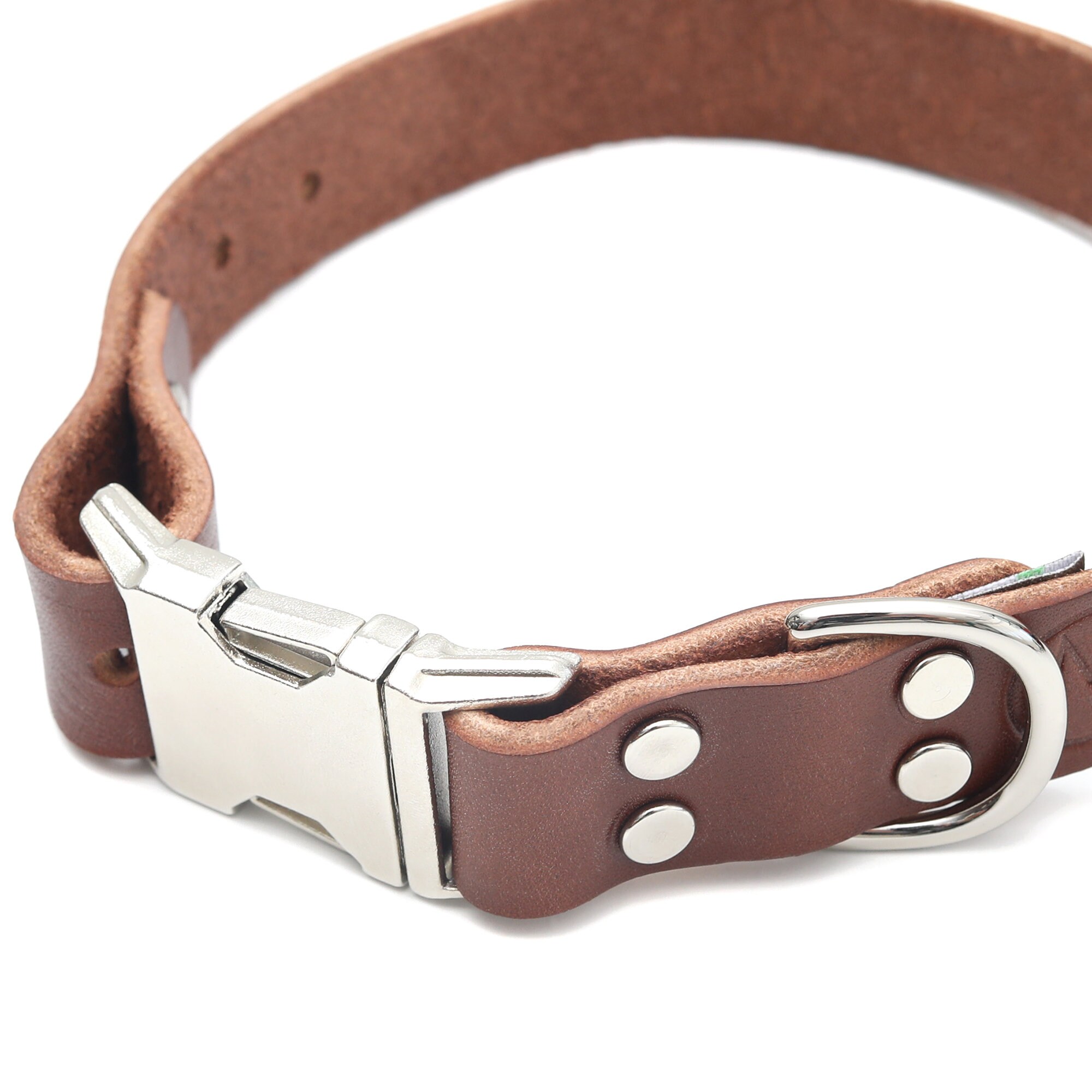 Personalized Brown Leather Quick Release Collar Handmade - Etsy