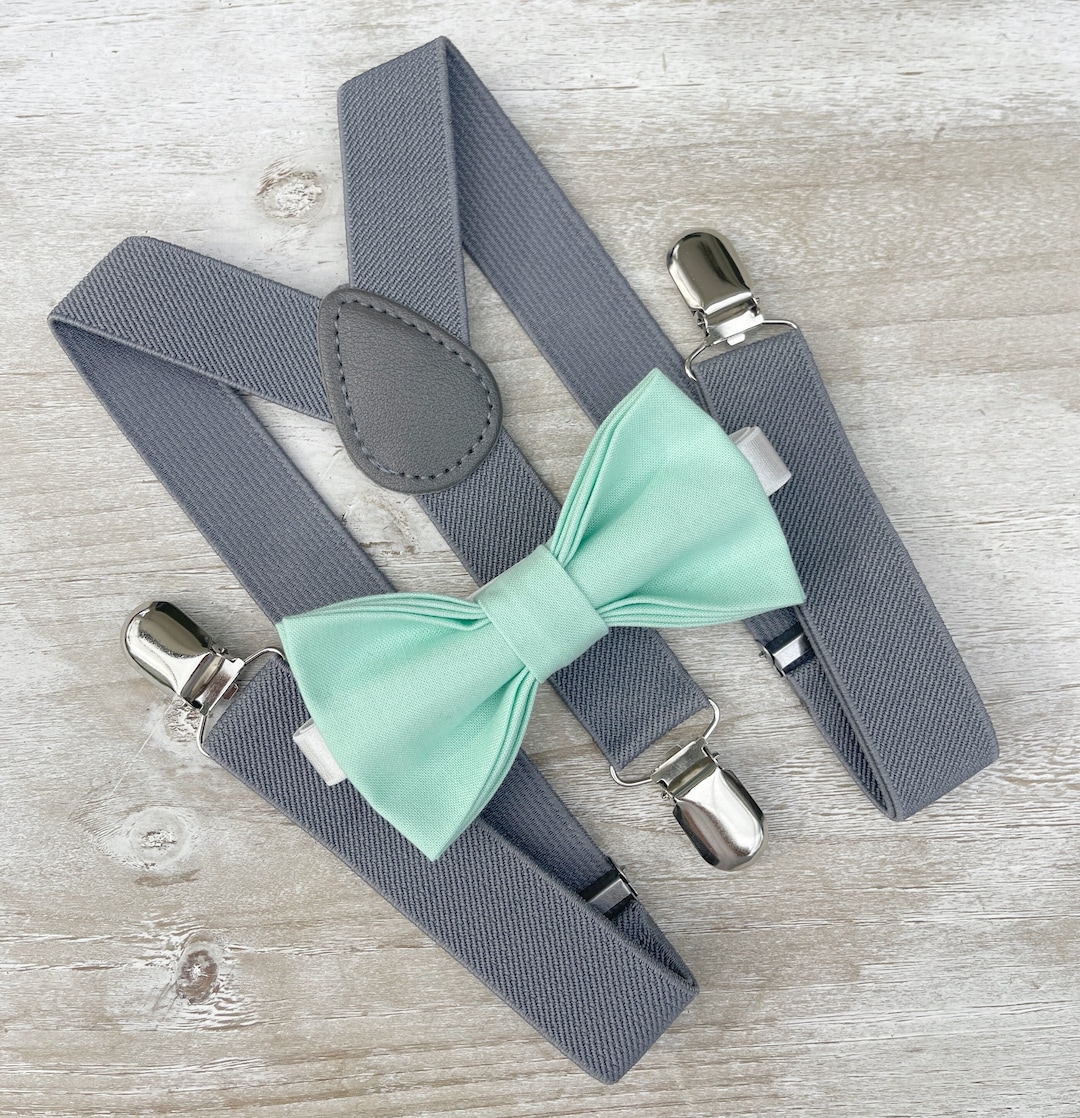 Take A Look About Grey Suspenders And Bow Tie