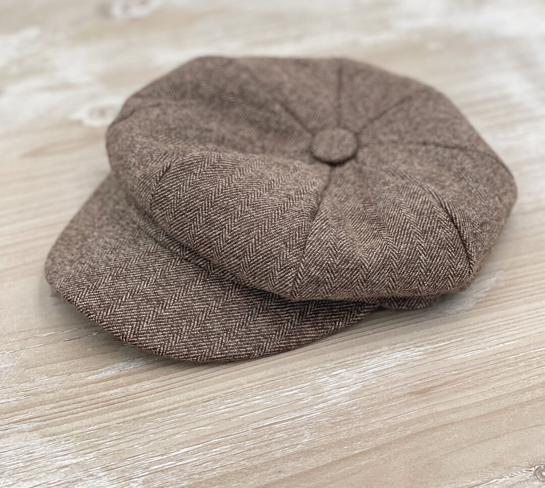 Taupe Brown Newsboy Cap , Ivy Hat , Boy's & Men's Flat Hat , Applejack ...