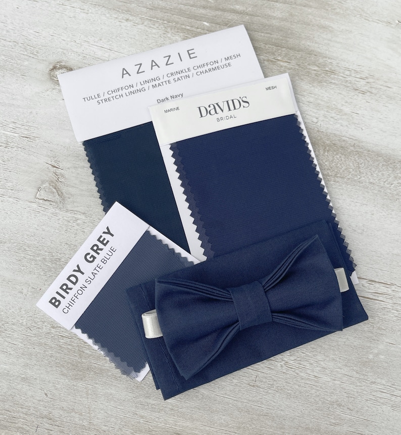 Navy Bow Tie & Suspenders | Gray Braces | Marine Blue Bowtie | Pocket ...