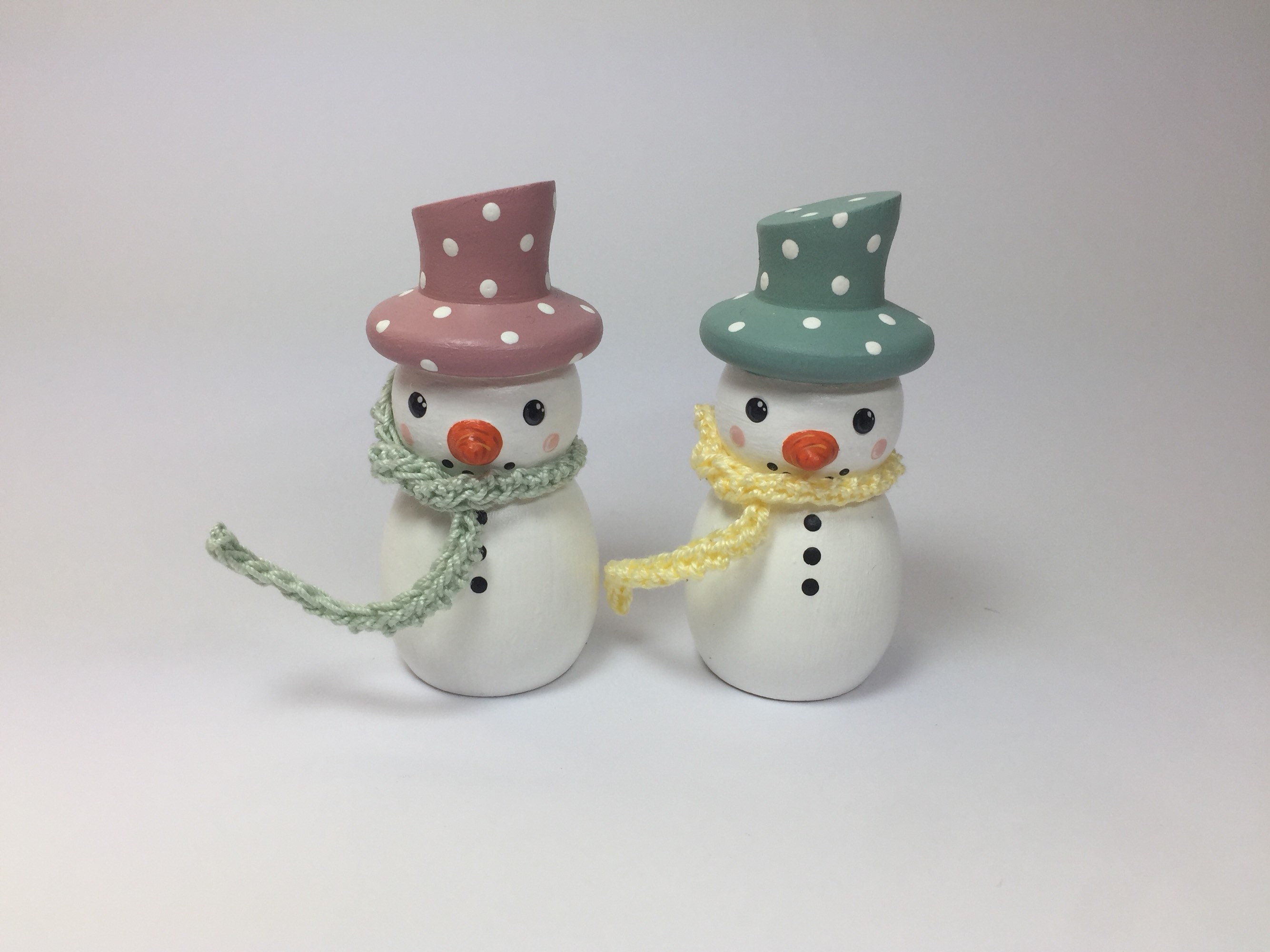 Christmas Snowman Wooden Peg Doll Decoration | Etsy