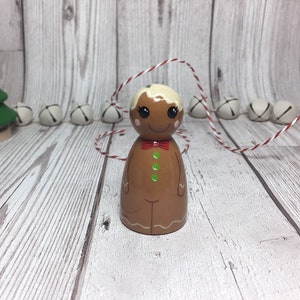 Christmas gingerbread wooden peg doll decoration. Cake | Etsy