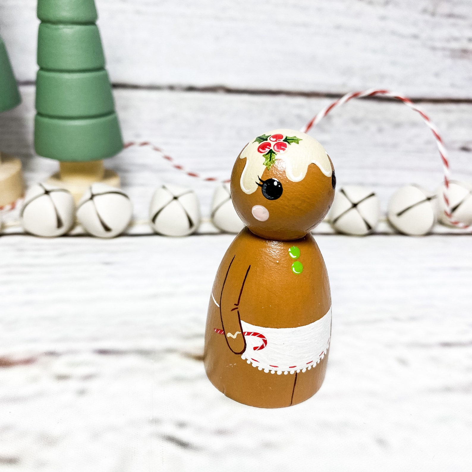 Christmas Gingerbread, Wooden Peg Doll Decoration. Cake Toppers - Etsy