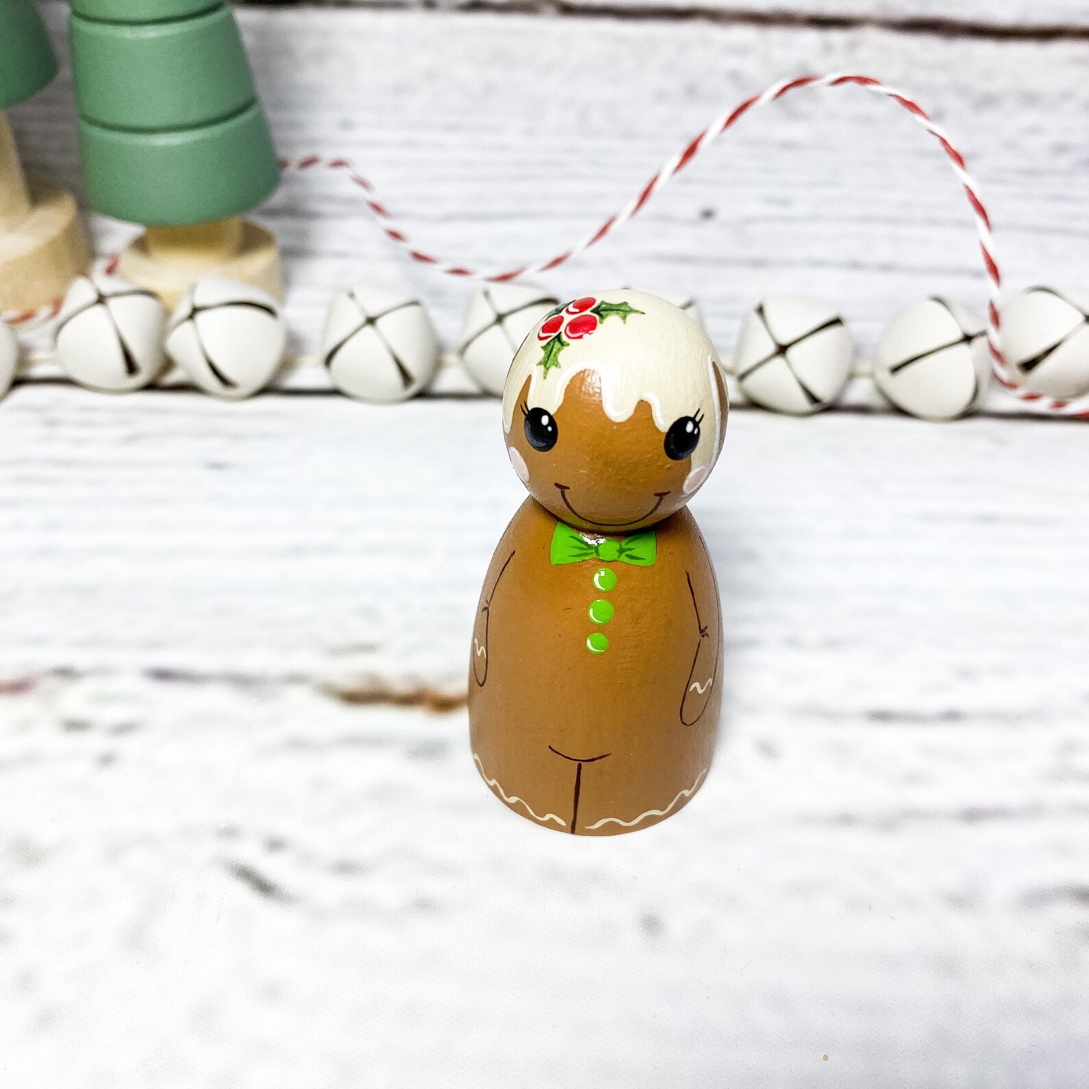 Christmas Gingerbread, Wooden Peg Doll Decoration. Cake Toppers - Etsy