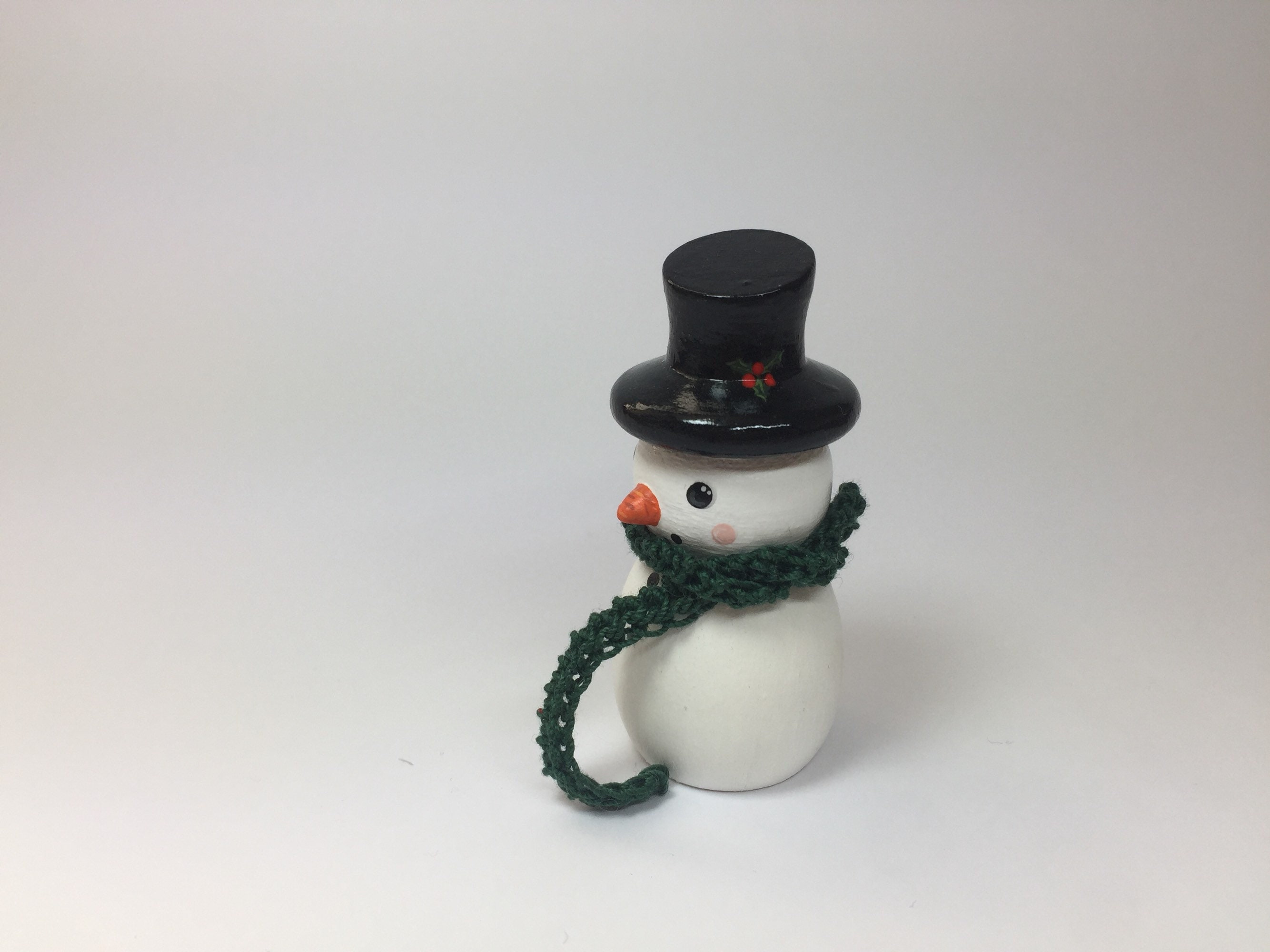 Christmas Snowman Wooden Peg Doll Decoration | Etsy