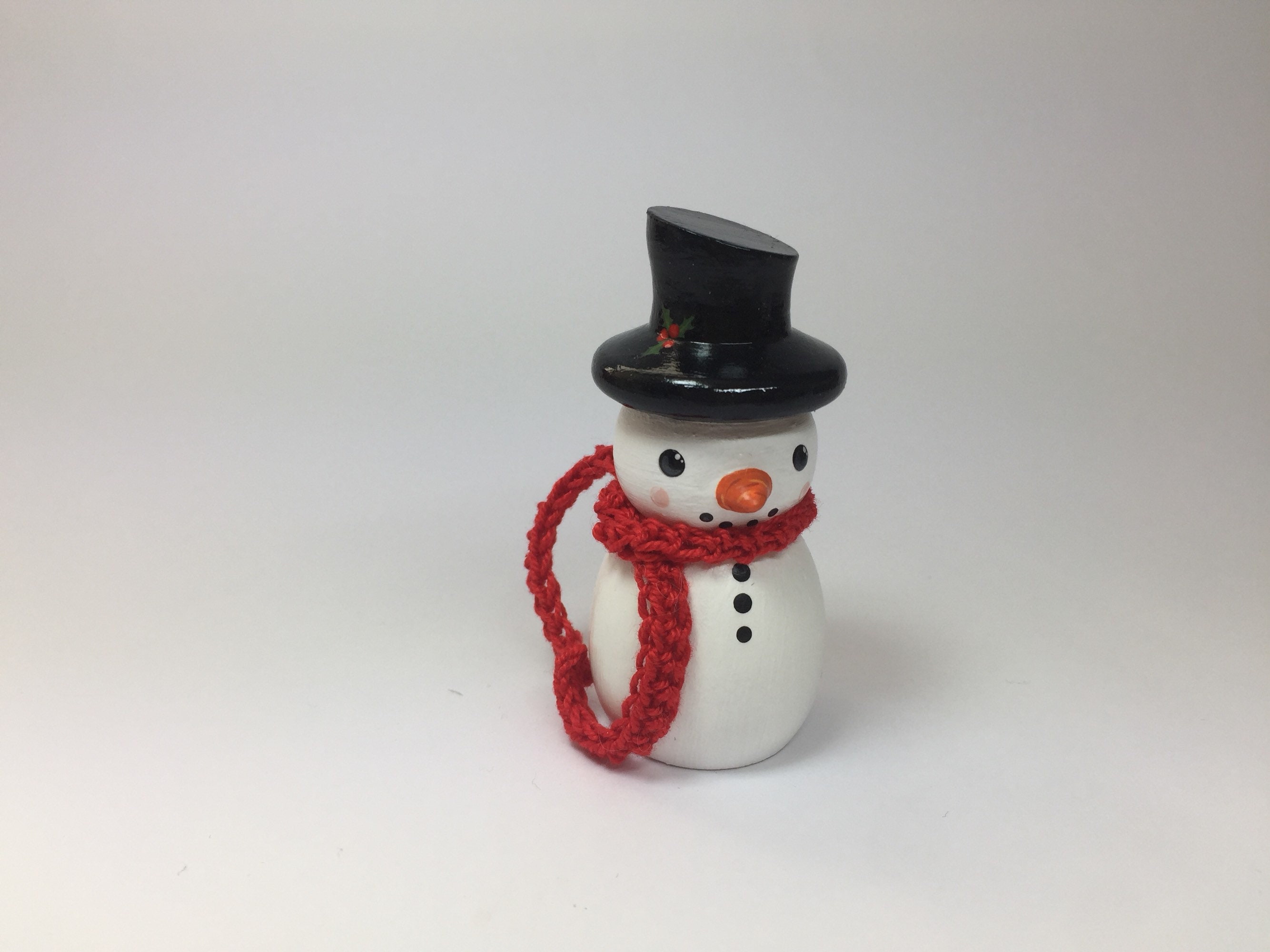 Christmas Snowman Wooden Peg Doll Decoration | Etsy