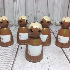 Christmas gingerbread wooden peg doll decoration. Cake | Etsy