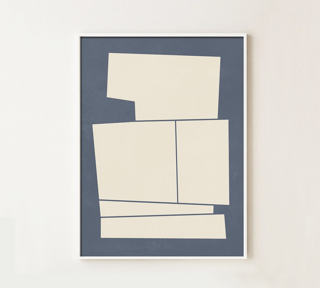 Abstract Digital Print, Blue Art Print, Blue Wall Art, Large Abstract ...