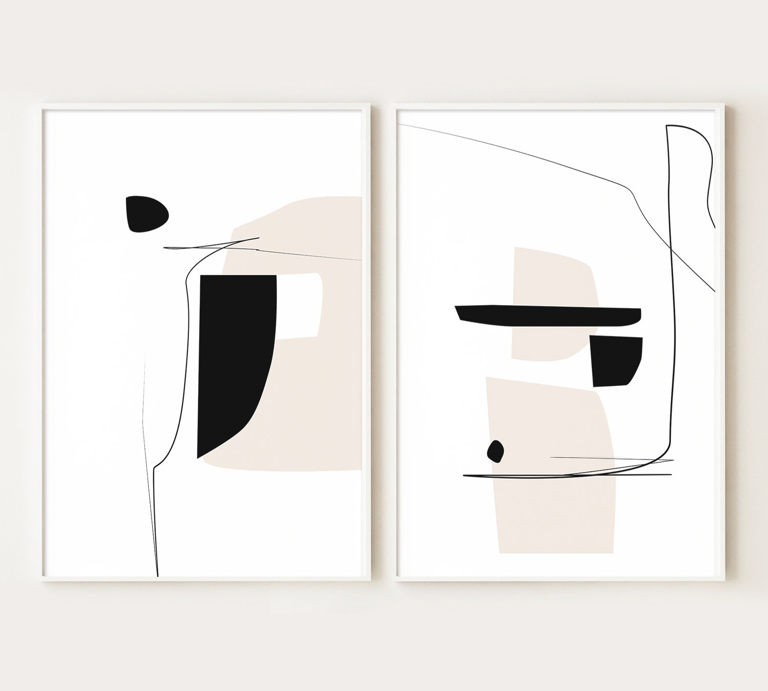 Home & Living Minimal Art Print Retro Artwork Midcentury Modern Minimal ...