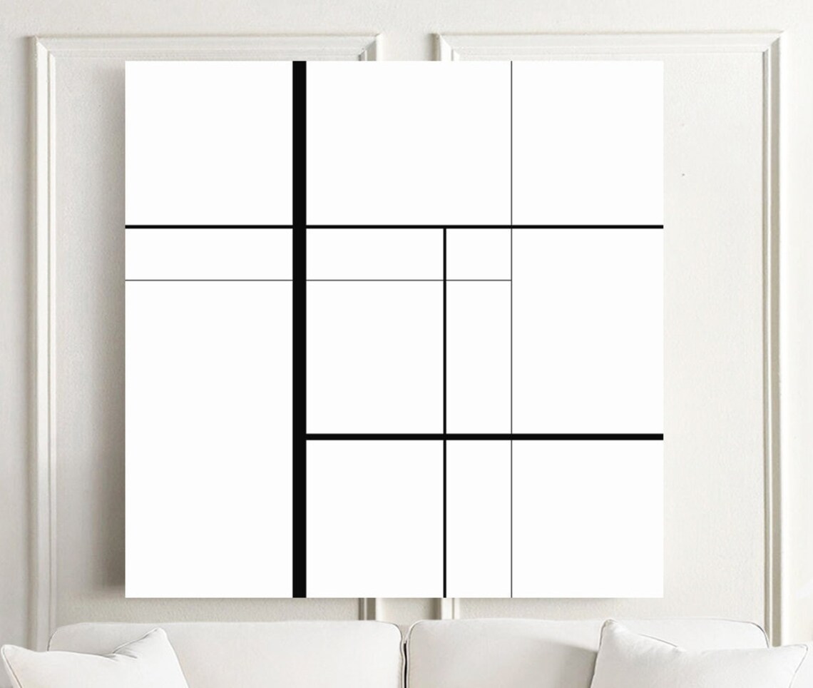 Set of 2 Prints Geometric Wall Art Line Art Print | Etsy