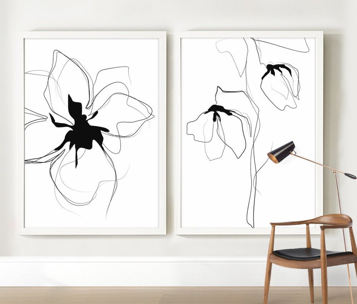 Set of 2 Prints Line Art Minimal Art Abstract Art - Etsy