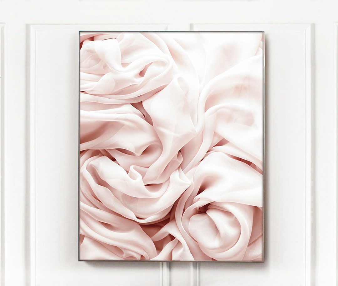 Blush Art Print, Pink Fashion Poster, Pink Silk Fabric Poster, Texture ...