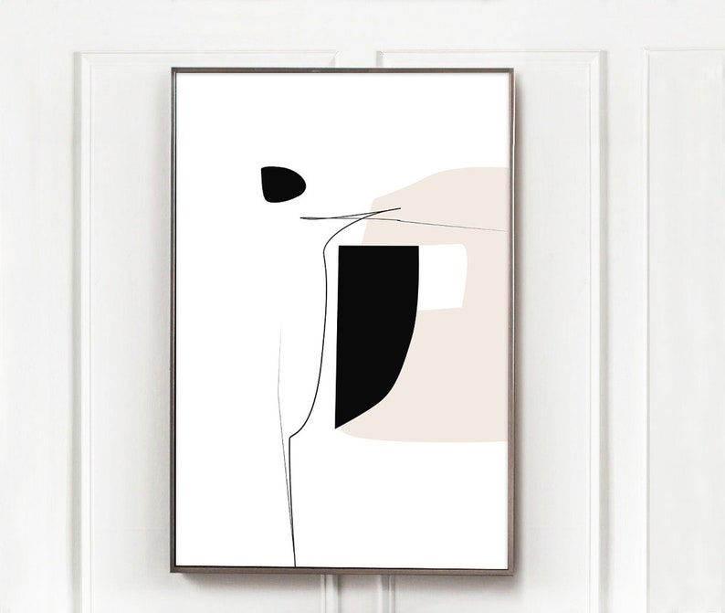 Mid Century Kunstdruck, 2er Set Kunstdrucke, Minimal Art, Geometrische Wandkunst, Abstrakte ...