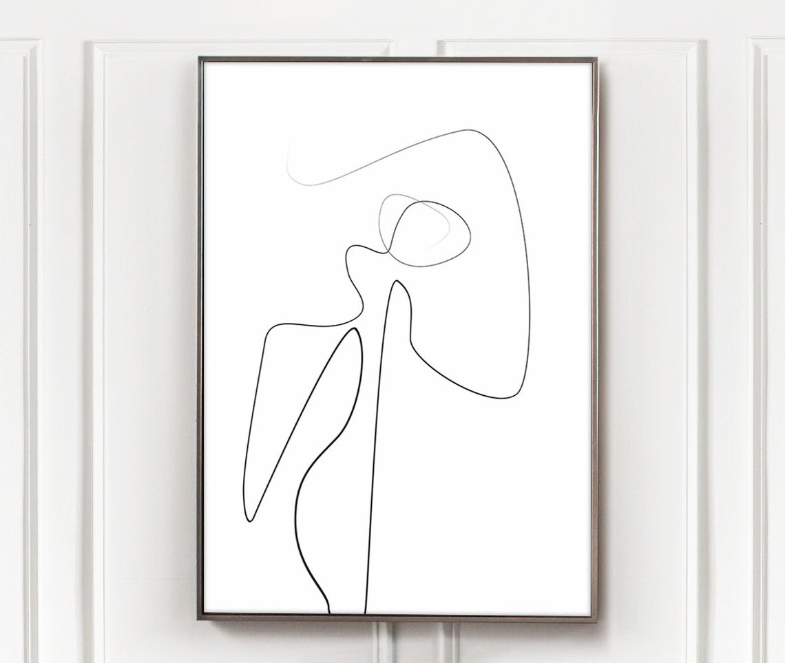 Abstract Line Art Print Single Line Drawing Woman Art - Etsy