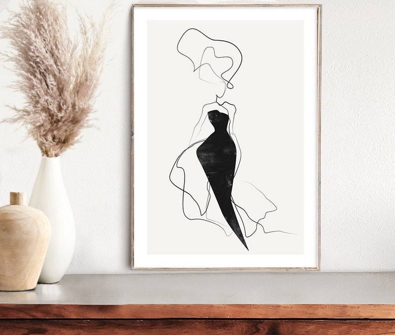 Fashion Wall Art Woman Model Illustration Fashion | Etsy
