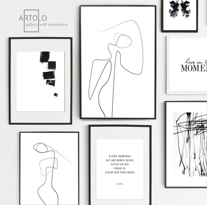 Abstract Line Art Print Single Line Drawing Woman Art - Etsy