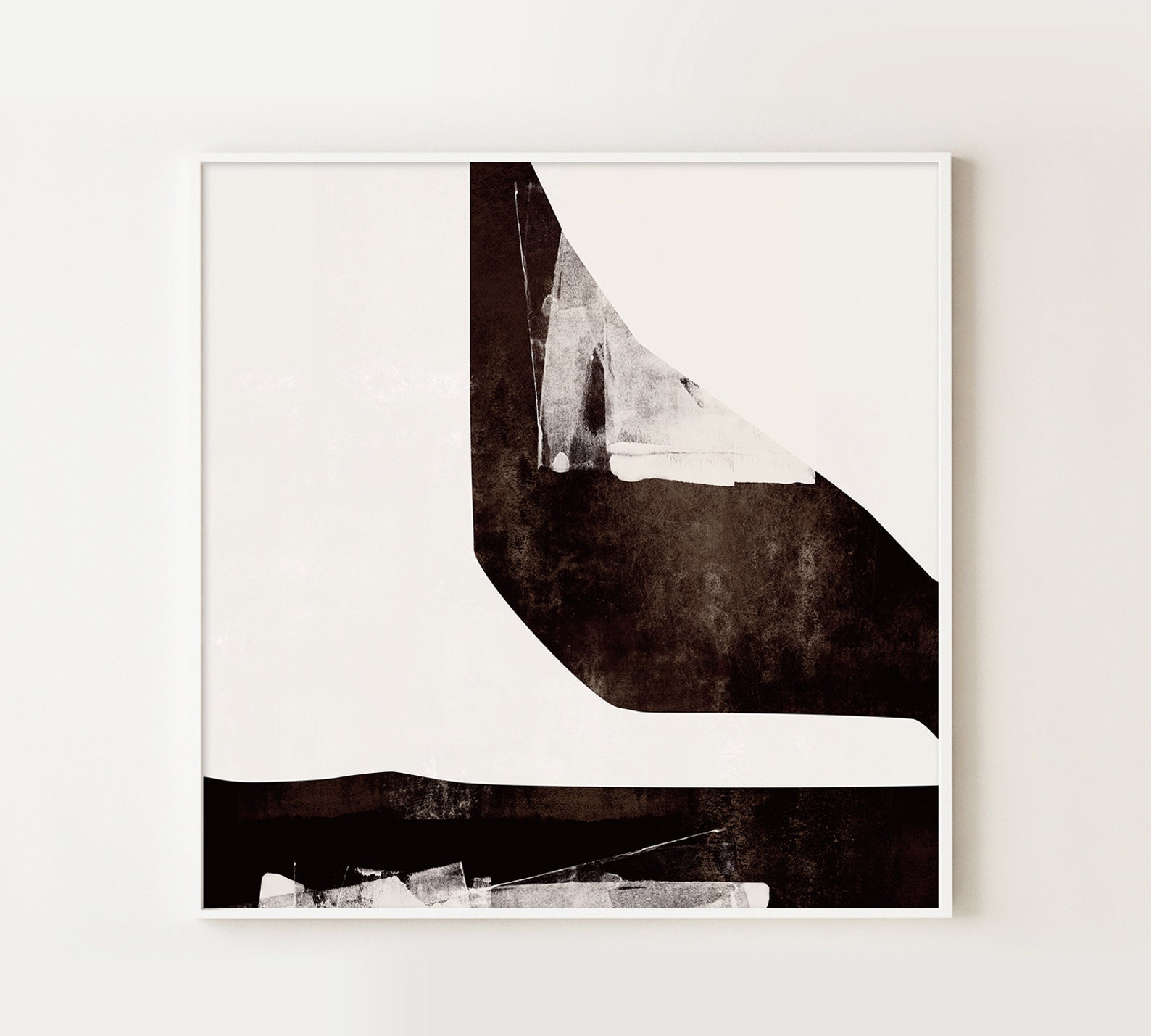 Black White Art Printable Square Art Print Abstract Wall - Etsy