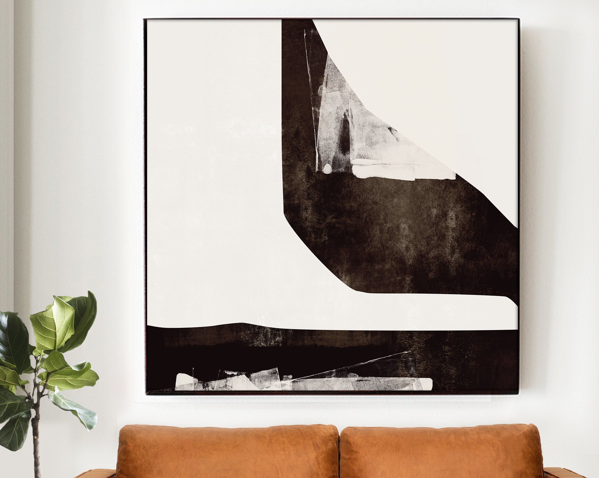 Black White Art Printable Square Art Print Abstract Wall - Etsy