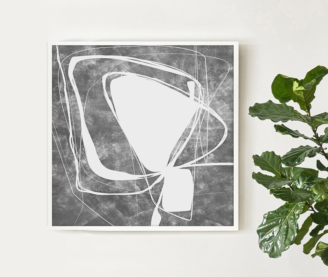 Printable Abstract Art Gray Prints Large Living Room Art | Etsy