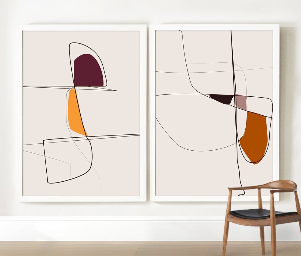 Prints Affiche Set of 4 prints Abstract Wall Art Downloadable prints ...