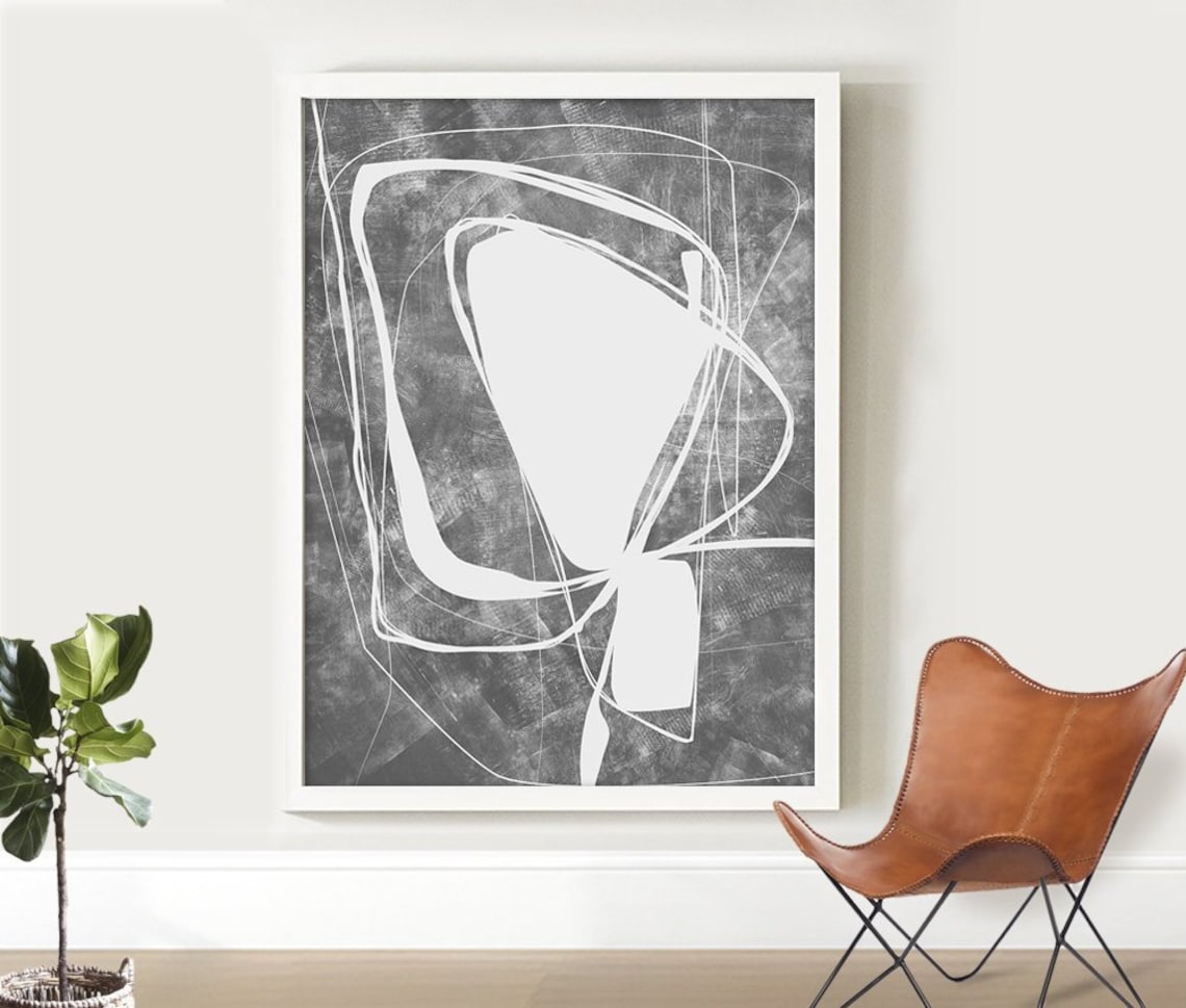 Printable Abstract Art Gray Prints Large Living Room Art - Etsy